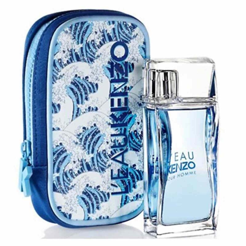 Kenzo L'eau Kenzo Pour Homme Cologne EDT Spray with Pouch in Clear Box ...